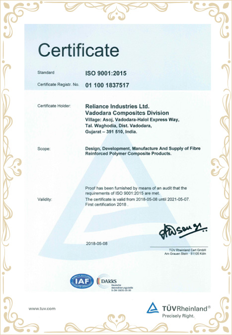 Certification | Reliance Composites - RelX